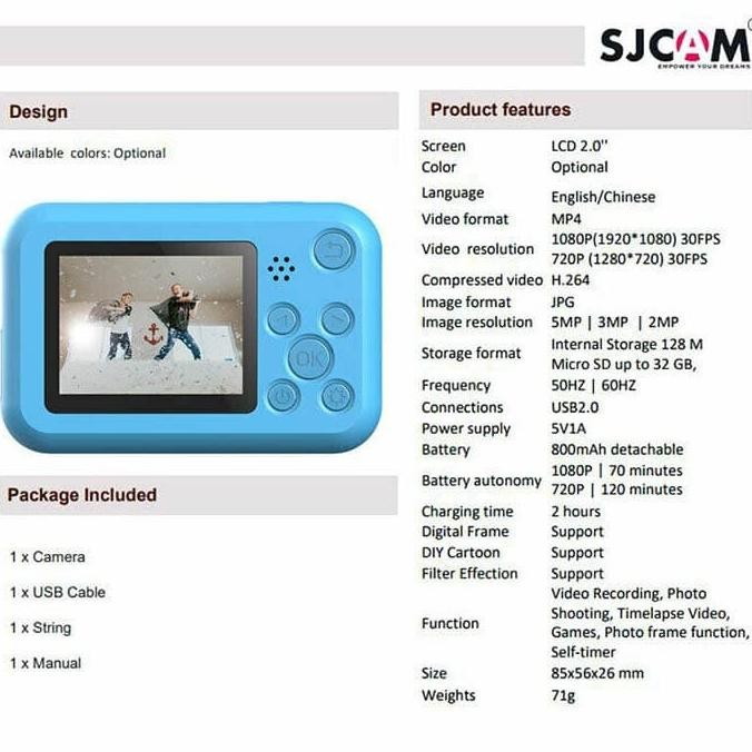 Jual LS SJCAM FUNCAM KIDS CAMERA kamera mini pocket digital anak-anak ...
