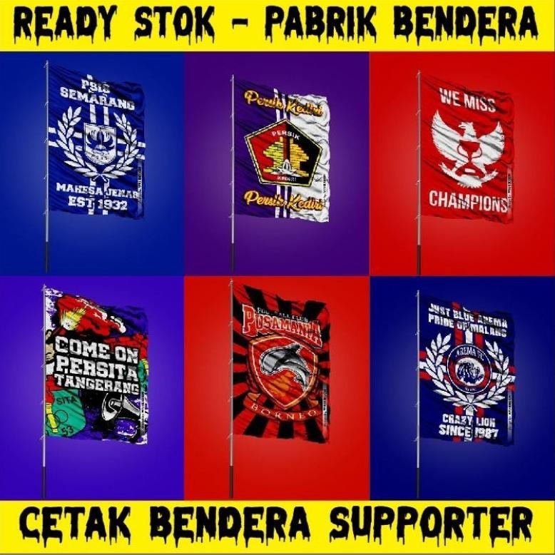 Jual Gratis Ongkir Ready Stok + Bendera Bola, Cetak Desain Bendera Liga ...