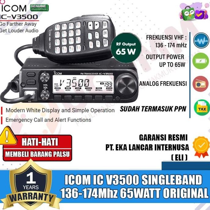 Jual Promo Icom Ic V3500 Vhf 65W Fm Transceiver Radio Rig Icom V3500 ...