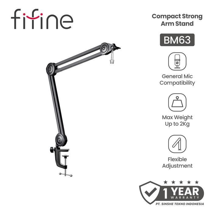 Jual Fifine Mic Boom Arm Stand with Build-in Springs, Handling Max 2 ...