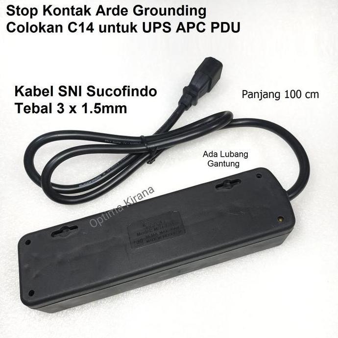 Jual STOP KONTAK UPS PDU APC C-14 HITAM KABEL SNI TEBAL 3X1.5MM TEMPAT ...