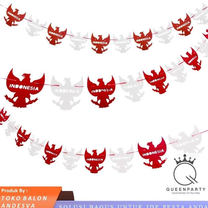 Jual Aq-54 Bunting Flag Garuda / Banner Ornamen Garuda Hut Ri Indonesia ...