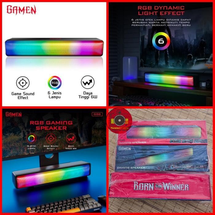 Jual PV Gamen GS8 Speaker Gaming Soundbar PC Komputer with RGB light ...