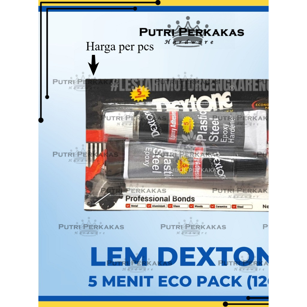 Jual DEXTONE 12 gram ECO PACK Lem Besi 5 Menit Lem Epoxy Besi Kaca Kayu ...