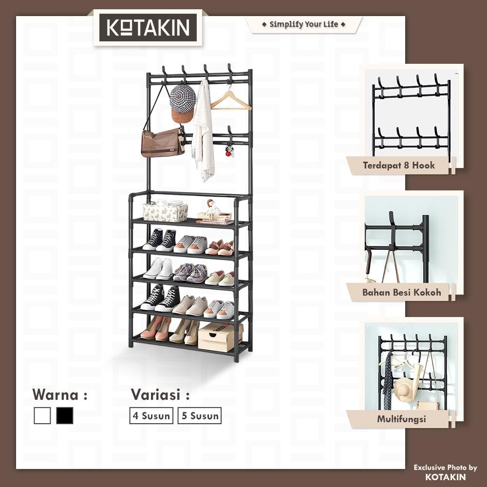Jual SL Rak Gantung Stand Hanger 4 5 Susun Topi Baju Tas Penyimpanan ...