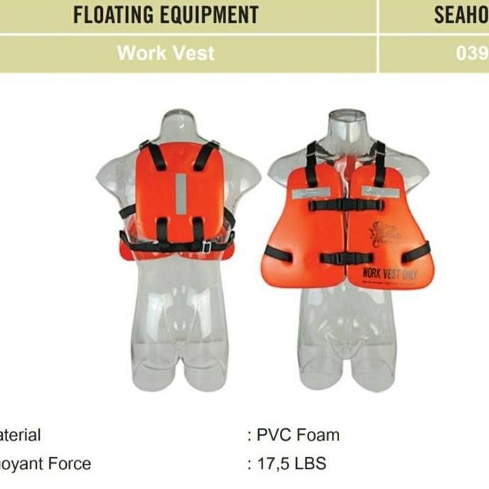 Jual Work Vest Seahorse Life Jacket Original Pelampung Kapal Standar ...