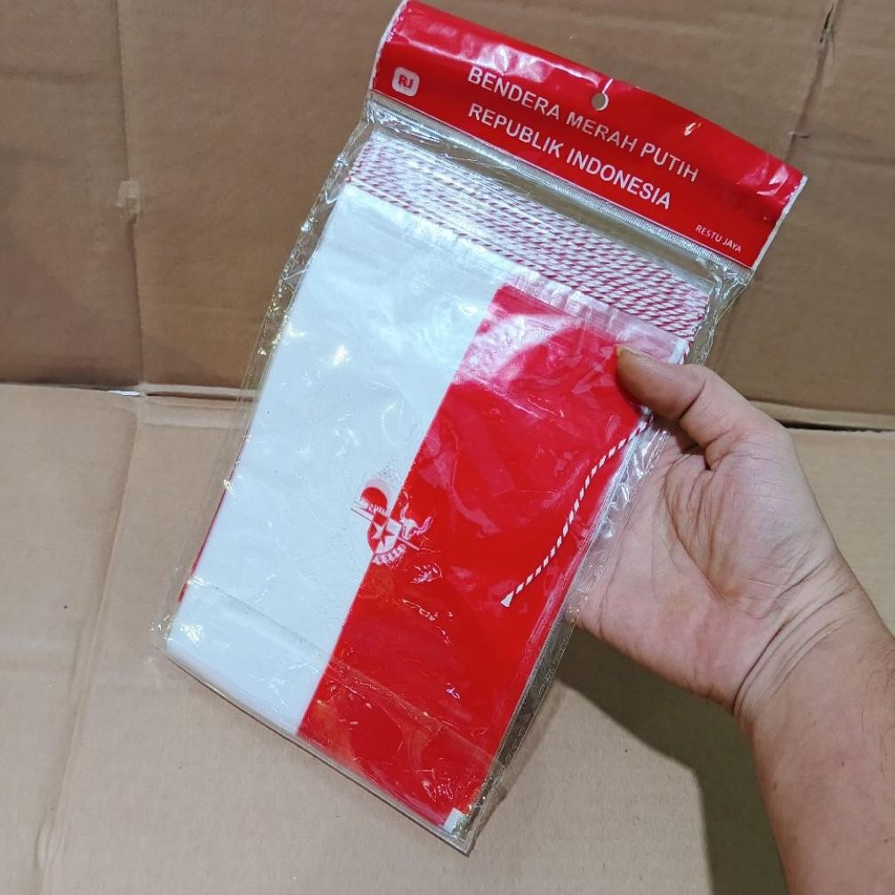 Jual H-4 1 Pak Bendera Plastik Tali Merah Putih Republik Indonesia Isi ...