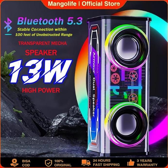 Jual Portable Tws Rgb V8 Lights Heavy Bass Music Battery Power Sound ...