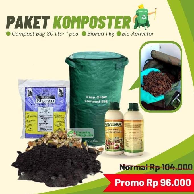 Jual PAKET Komposter Kilat 80 Liter Compost Bag Easy Grow Kompos Tas ...