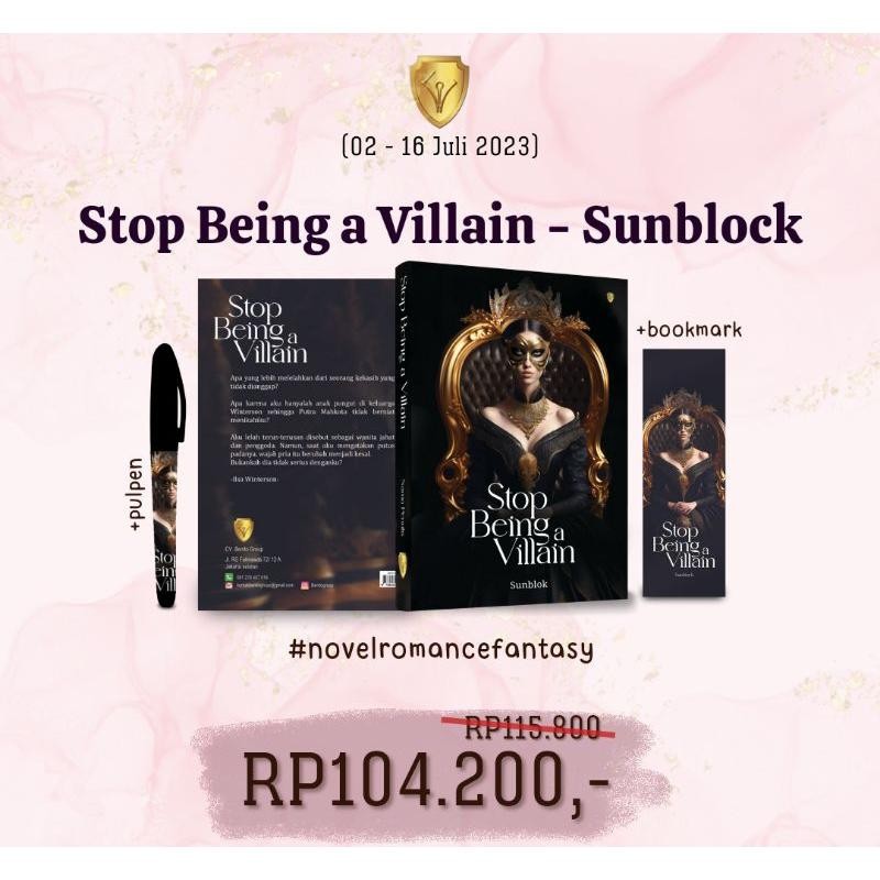 Jual Buku Ready Novel Stop Being A Villain- Sunblock Hanya Buku ...