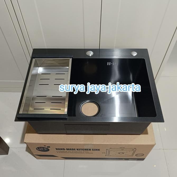 Jual Kitchen sink 50 x 40 hitam black ( sink + afur dan pipa pembuangan ...