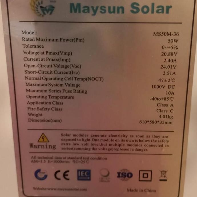 Jual Paket Hemat Solar Panel Surya 50WP + Aki 12v 18 ah murah | Shopee ...