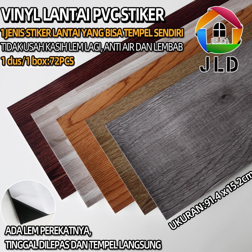 Jual JieLiDa 1 dus 72pcs Lantai Vinyl Stiker Perekat Vinyil Lantai Kayu ...