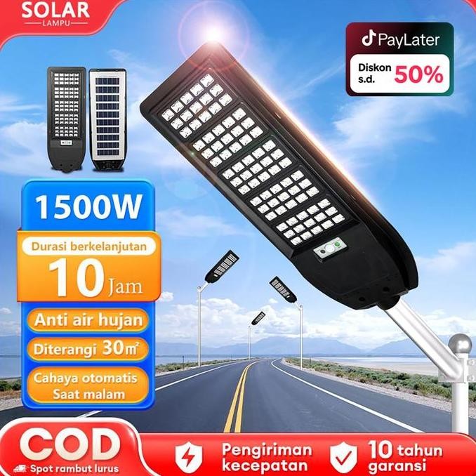Jual Lampu Jalan Tenaga 1500W Surya Outdoor 0 Biaya Listrik Tahan Air ...