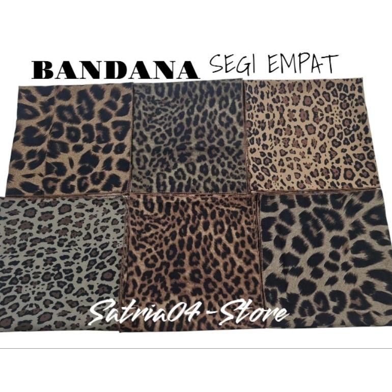 Jual Cxv-38 Bandana Motif Leopard Ukuran 50X50Cm/Scrarf Gambar Macan ...