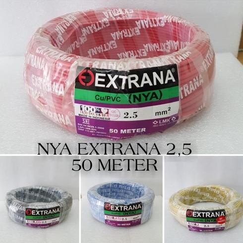 Jual Kabel EXTRANA NYA 1x2,5 mm Kabel Listrik Tembaga Kuningan Panjang 50 Meter SNI / Kabel ...
