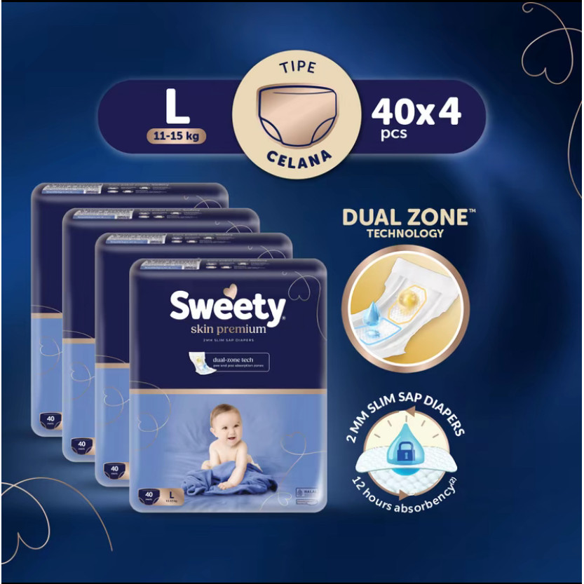 Jual Sweety Skin Premium Pants L 4x40s | Popok Bayi Dual Zone ...