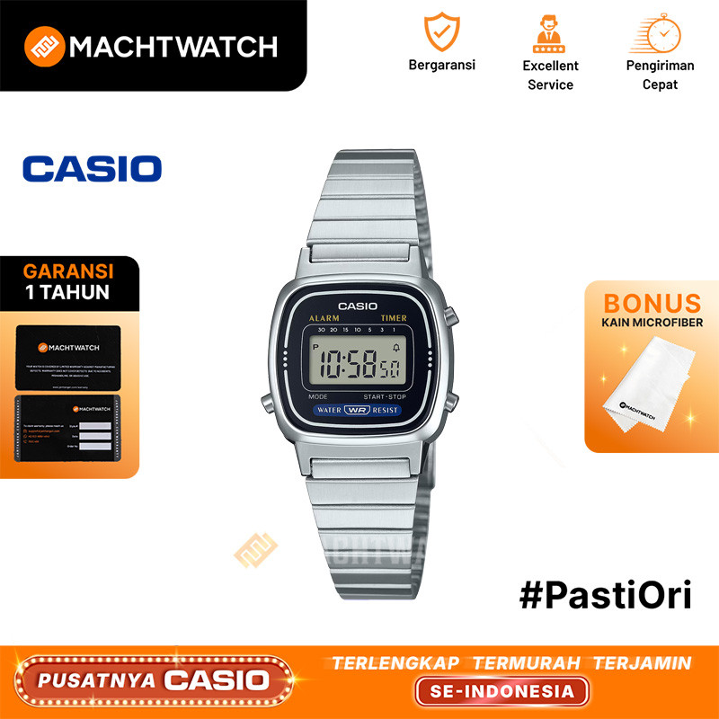 Jual Jam Tangan Wanita Casio Standard LA670WD-1DF LA670 LA670W Vintage Stainless Steel Band ...