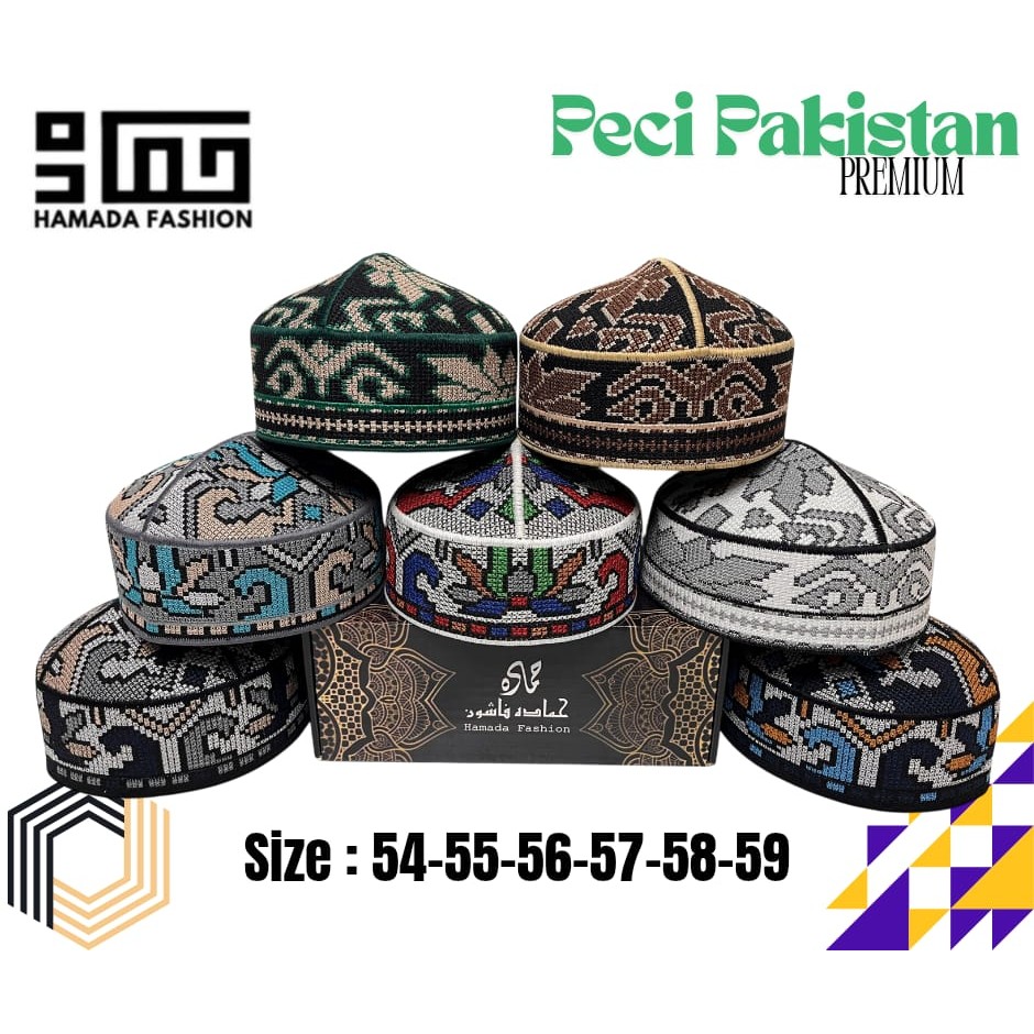 Jual Peci Pakistan Premium, Peci Hamada Kemasan BOX, Peci Madinah, Peci ...
