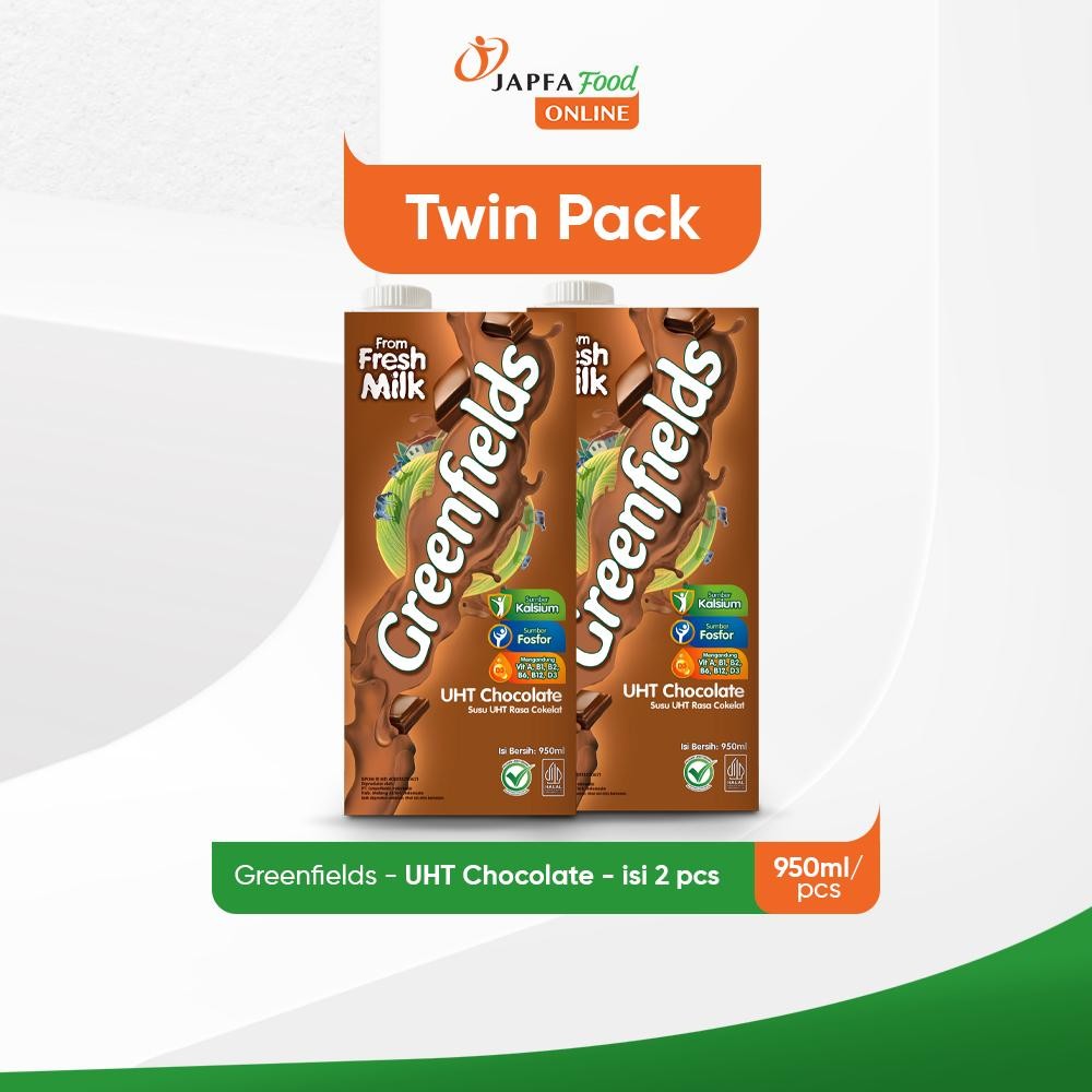 Jual Greenfields Susu UHT Chocolate 950ml - Twinpack - 100% Fresh Milk ...