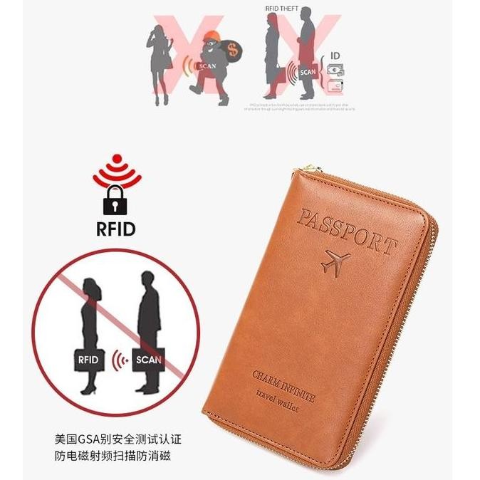 Jual Rfid Protection Pu Leather Passport Wallet / Dompet Paspor Dengan ...