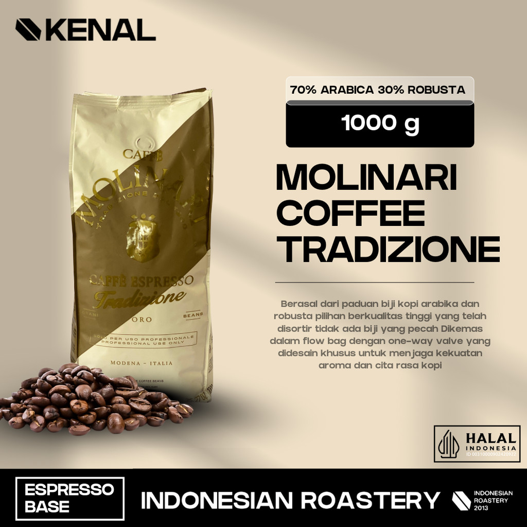 Jual Molinari Coffee Tradizione Oro Blend Kopi Italy 1 Kg | Shopee Indonesia