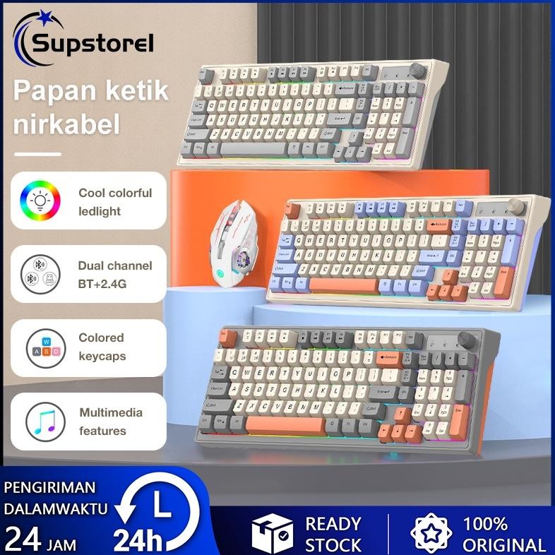 Jual K98 Keyboard Wireless Bluetooth Mechanical Feel Gaming 3 Mode ...