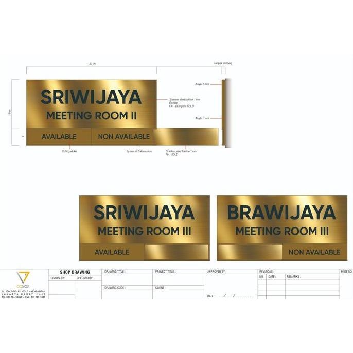 Jual Signage Door Sign Stainless Steel + Alumunium slot ukuran 30x15cm ...