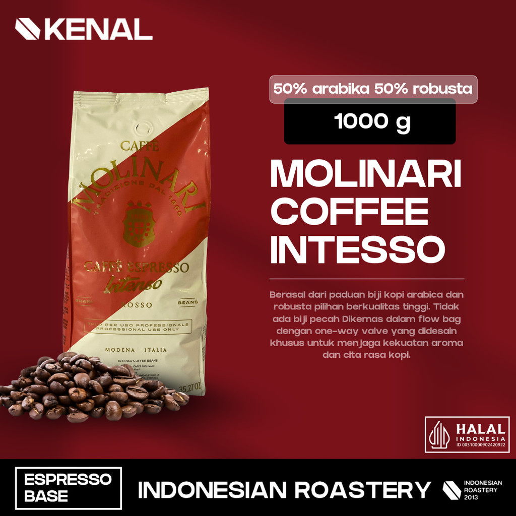 Jual Molinari Coffee Intesso Rosso Blend Kopi Italy 1 Kg | Shopee Indonesia
