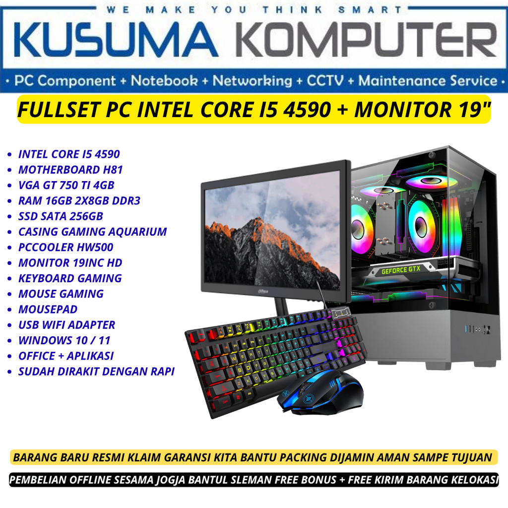 Jual Fullset PC Gaming intel Core I5 4590 / VGA GTX 750 TI 4GB ...