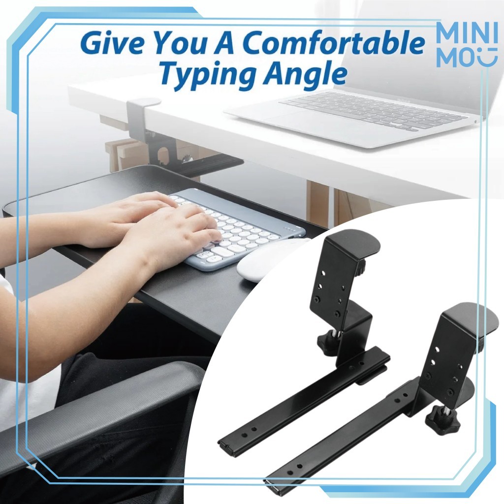 Jual Keyboard Tray Extension Meja Ergonomis - Bracket Jepit Anti Goyang ...