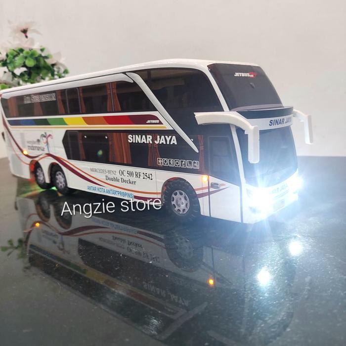 Jual Miniatur Bus Bis Sinar Jaya Double Decker Telolet Basuri Lampu ...