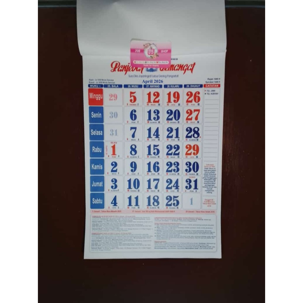 Jual kalender 2026 panjebar semangat penyebar semangat primbon jawa PRE ...