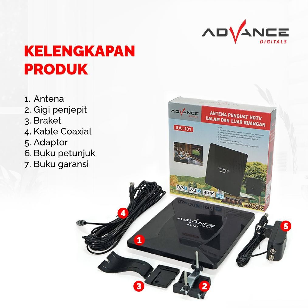 Jual Advance Aa-101 Antena Indoor Outdoor Digital Analog Dalam Dvb-T2 ...