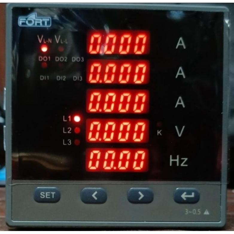Jual DIGITAL PANEL METER LED A, V, HZ 3PHASE FCN300-3AV4-5 FORT DIGITAL POWER METER THREE PHASE ...