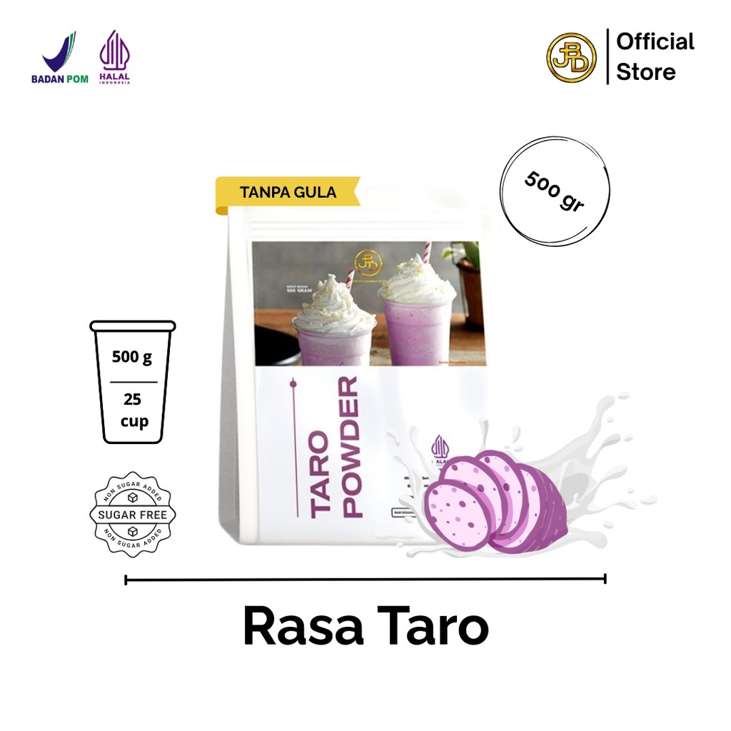 Jual JBD Premium Taro Powder Bubuk Minuman Rasa Taro Milkshake 500gram ...