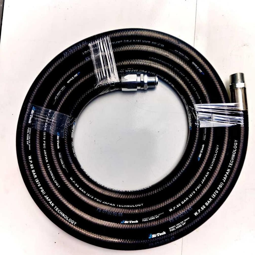 Jual SELANG SWIVEL 3M 4M 5M 6M RUBBER Wp 60 Bar 870 Psi Japan Teknologi EN 853 1SN DN 19mm Fuel ...