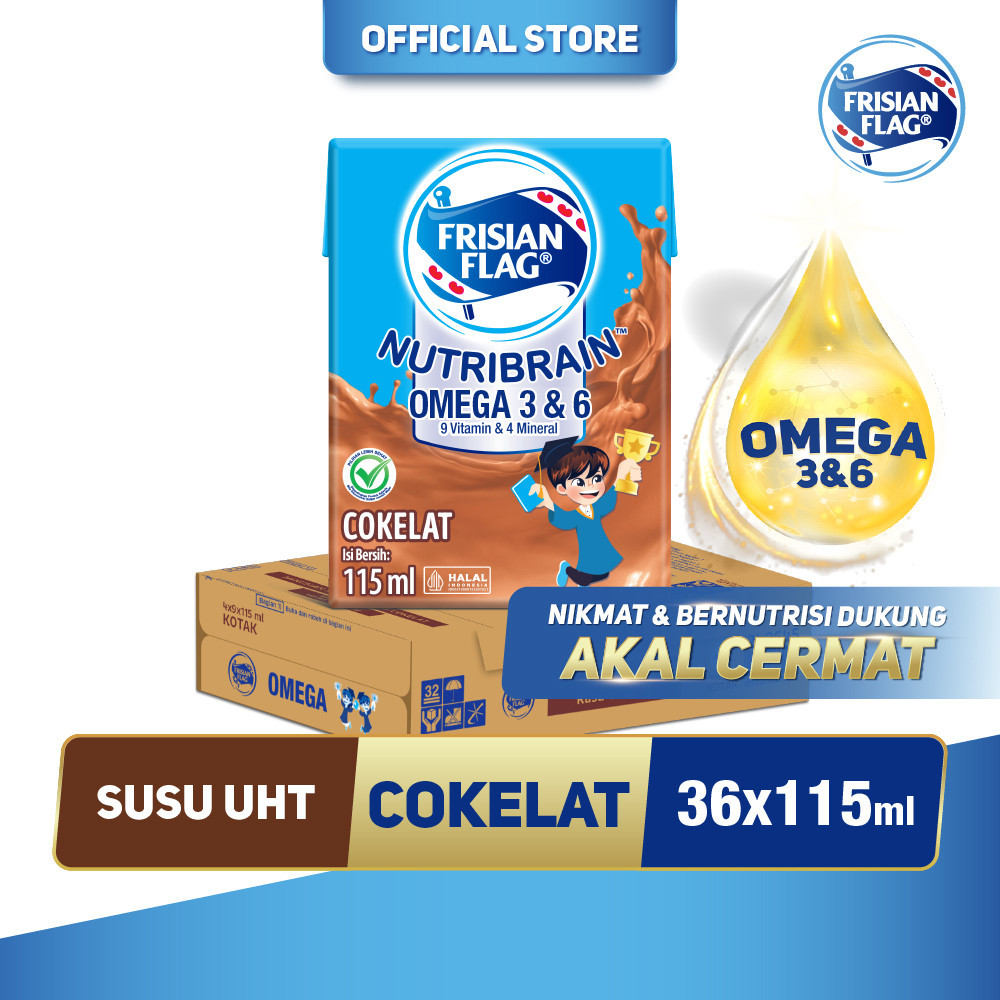 Jual Frisian Flag Omega Susu UHT Chocolate 115Ml [36 Pcs] | Shopee Indonesia