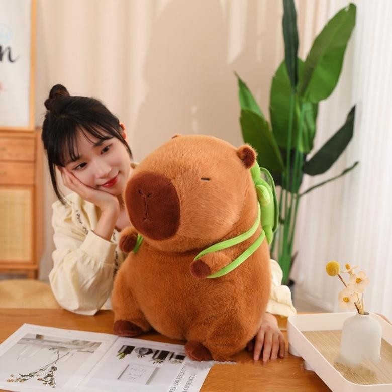 Jual 35Cm Fluffy Capybarra Plush Doll Kawaii Capybara Stuffed Animals ...