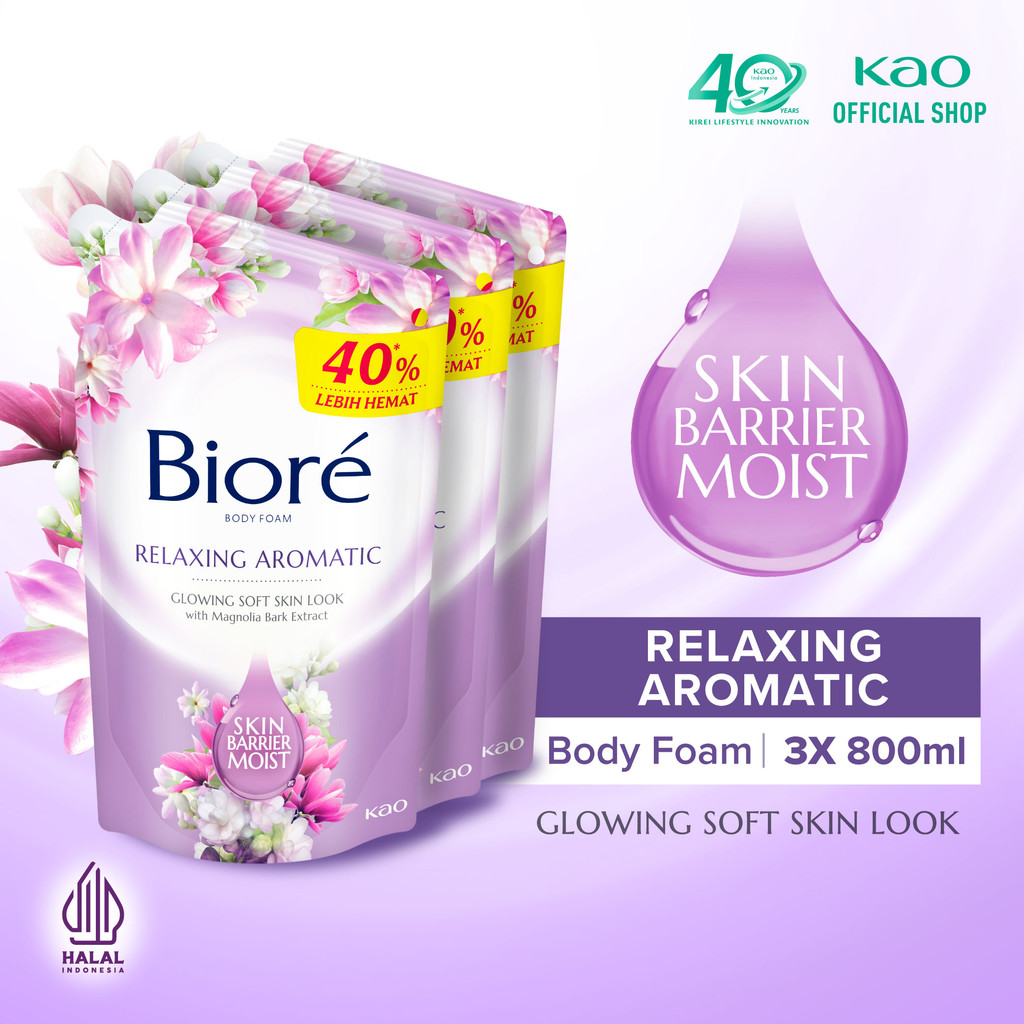 Jual Biore Sabun Mandi Cair Relaxing Aromatic Pouch 800 ml Triple Pack ...