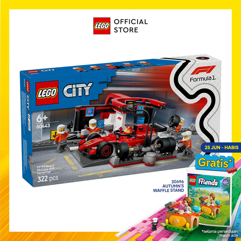 Jual VITA_ LEGO City 60443 F1 Pit Stop & Pit Crew with Ferrari Car (322 ...