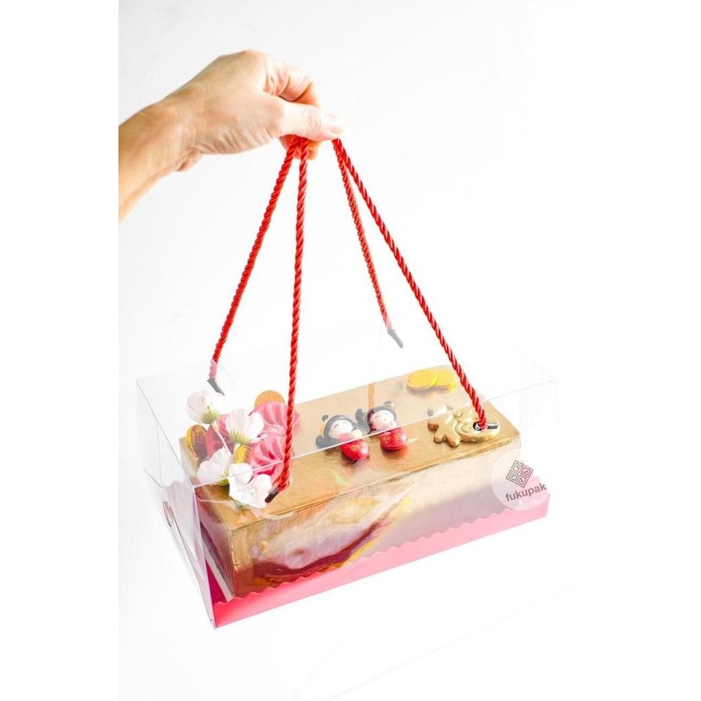 Jual BOX MIKA TALI 18X18,KOTAK KUE ROTI,TART, PUDDING, CAKE,SOUVENIR ...