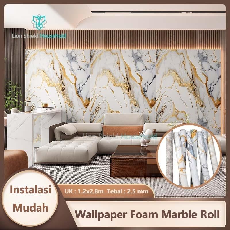 Jual Wallpaper Dinding Vinyl Marble 1.2 X 2.8 Meter Tebal 2.5Mm ...