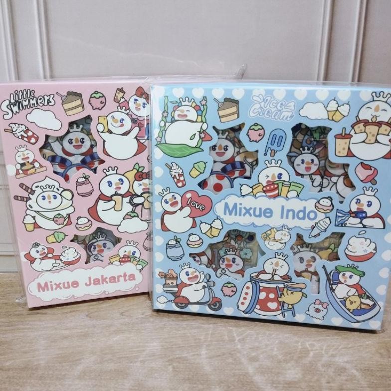 Jual [COD] Sticker PVC isi 100 lembar motif Mixue indonesia / Mixue ...