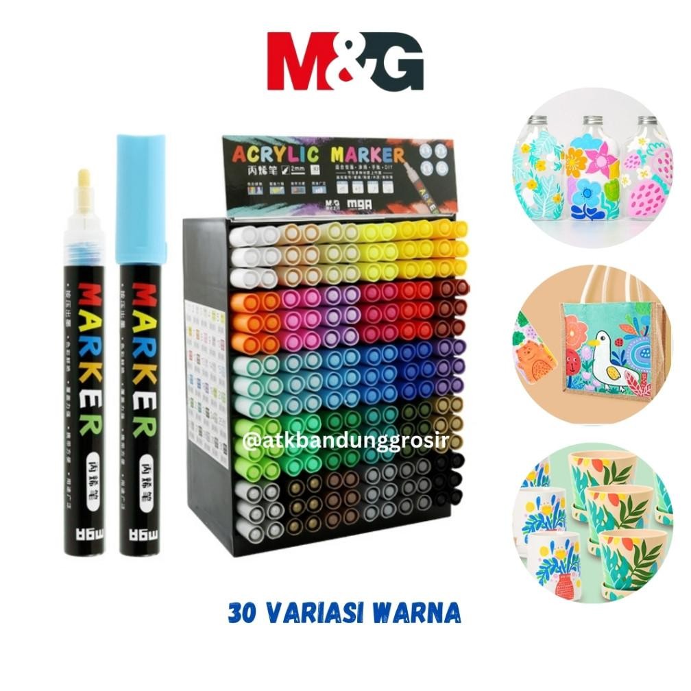 Jual Acrylic Marker M&G 30 Pilihan Warna Spidol Marker Multifungsi ...
