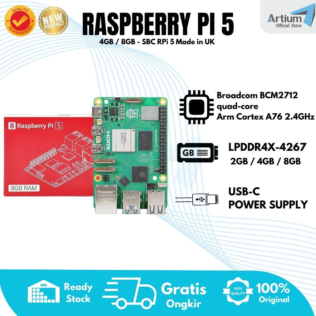 Jual Raspberry Pi 5 Model B RAM 4GB / 8GB - SBC RPi 5B Made in UK ...