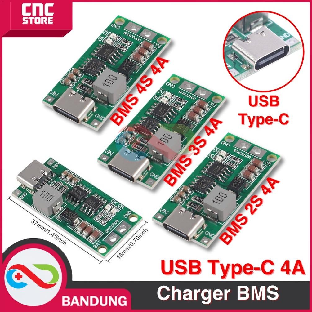 Jual CHARGER BMS 2S/3S/4S 4A Module Step Up TYPE-C INPUT DC 3.7-6V DiM ...