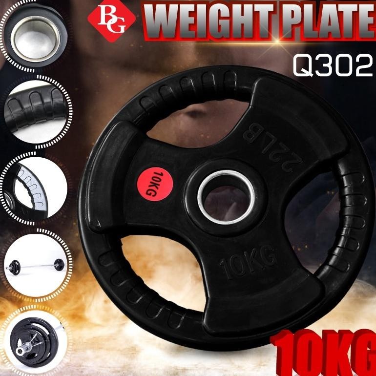 Jual Rubberized Weight Plate 10KG Angkat Besi Dumbbell dan Barbell Alat ...
