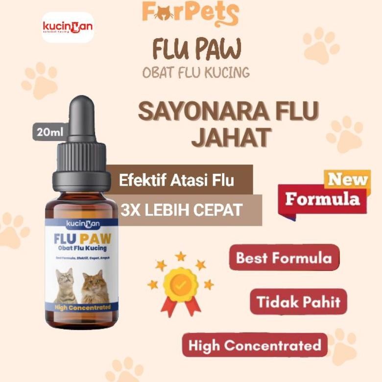 Jual Obat Flu Kucing FLU PAW Bersin Pilek Super Efektif 3x lebih cepat ...