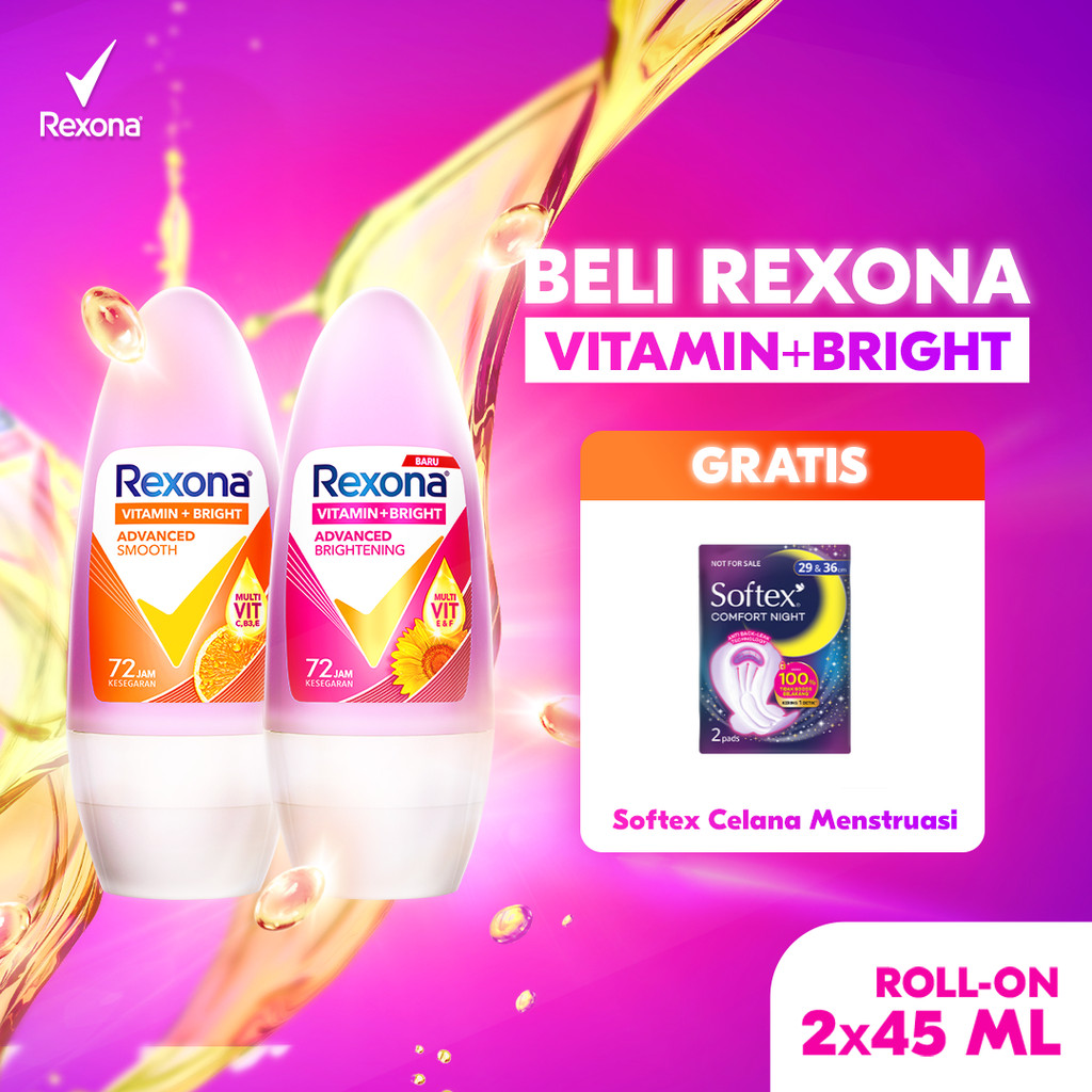 Jual Buy 1 Rexona Women Advanced Brightening 45ml and 1 Rexona Women ...